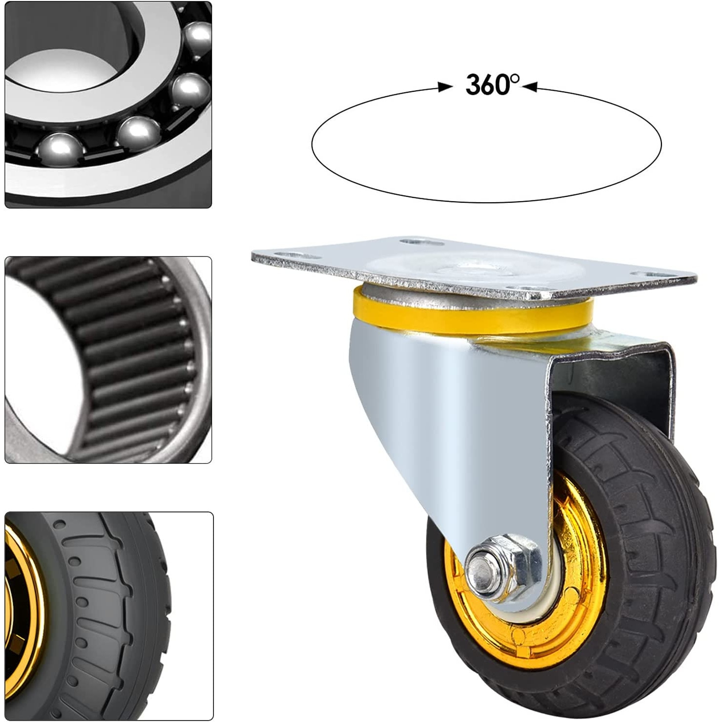 Rota pivotanta, 3 inci, fara frane, 75 mm - eMAG.ro
