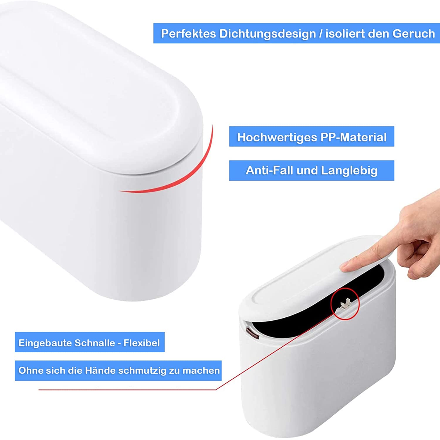 Mini Cos de gunoi, Alb, 11*22*13cm - eMAG.ro