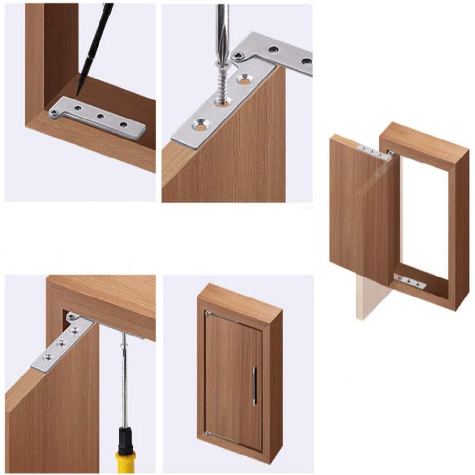 Set de 2 balamale cu pivot pentru usi ascunse, Argintiu - eMAG.ro