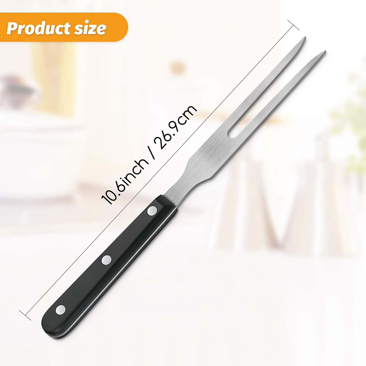 Set 2 furculite pentru carne, Inox/Plastic, 12.7 cm, Negru - eMAG.ro