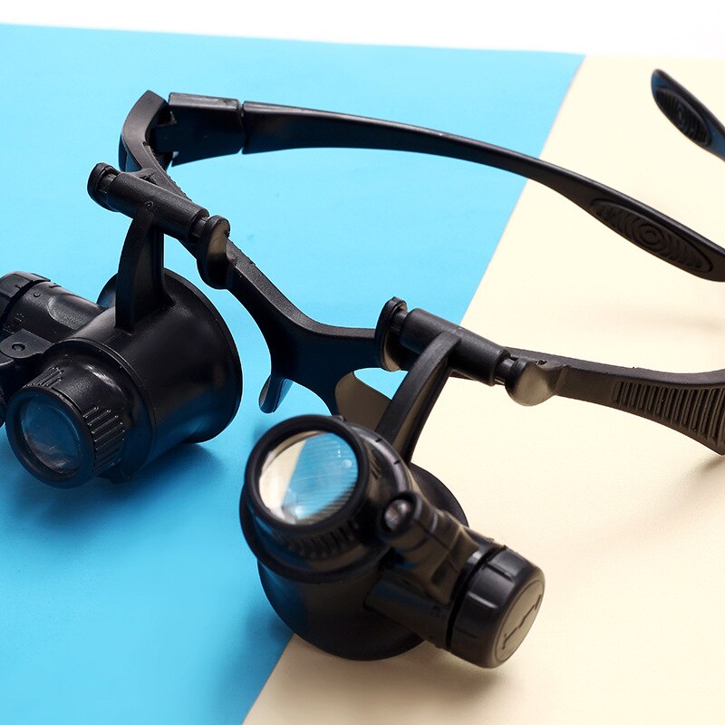 Lupa cu lumina LED, ABS/Lentile optice, Zoom 10x/15x/20x/25x, Negru ...