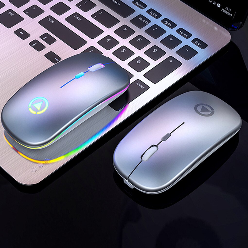 Mouse reincarcabil, LED ultra-subtire, 13,8x8x3,9 cm, ABS, Gri - eMAG.ro