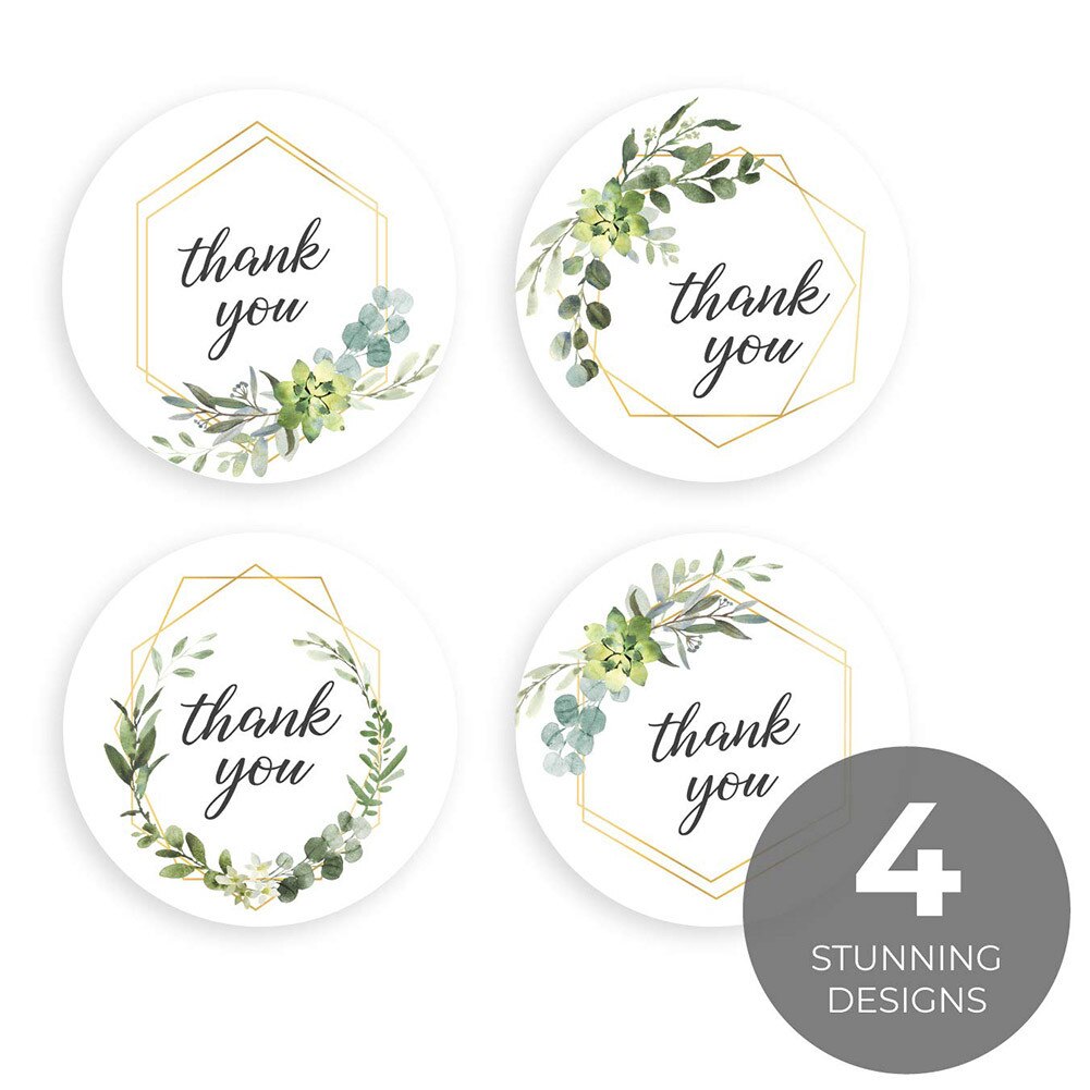 Rola 500 Stickere, Mesaj "Thank you", 4 modele, Multicolor - eMAG.ro