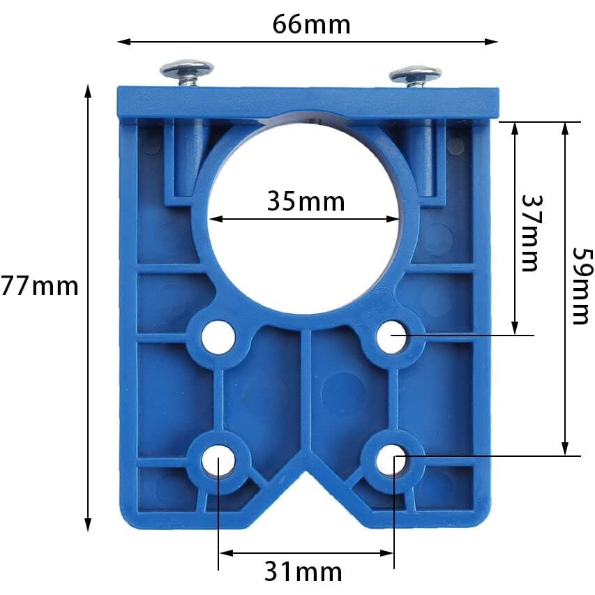 Set Ghidaj de gaurire pentru balamale, Plastic/Otel,35 mm, Albastru ...