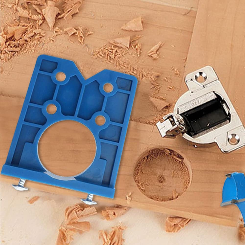 Set Ghidaj de gaurire pentru balamale, Plastic/Otel,35 mm, Albastru ...