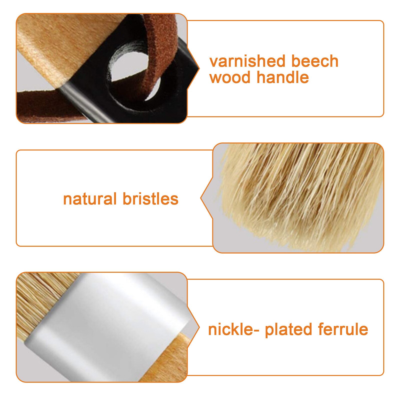 Set 3 pensule pentru vopsit, Lemn, Multicolor - eMAG.ro