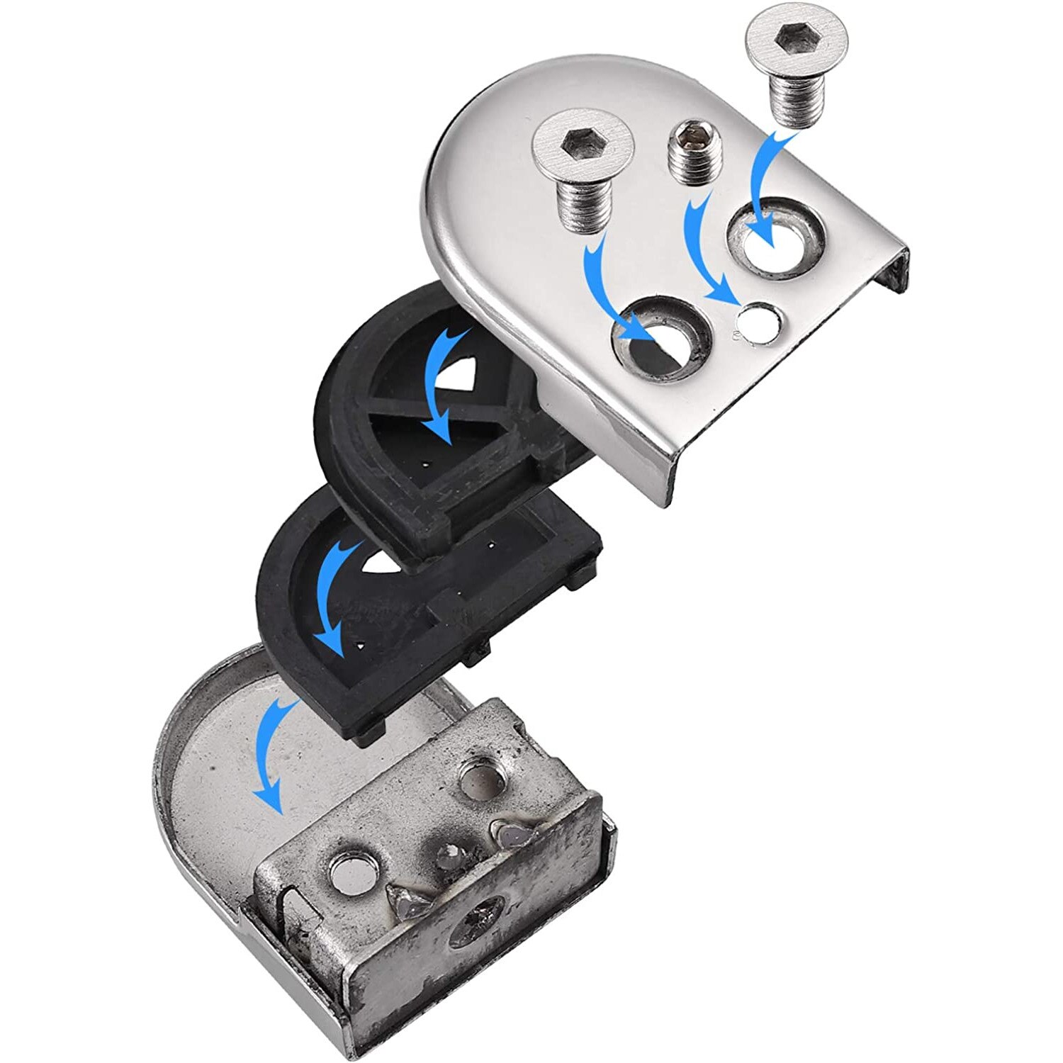 Set cleme fixare, Inox, 52mm, Argintiu - eMAG.ro