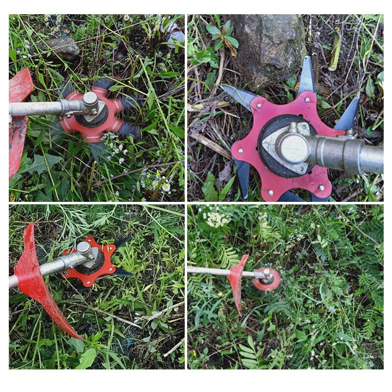 Cap trimmer, Otel, 6 lame, Rosu/Gri - eMAG.ro