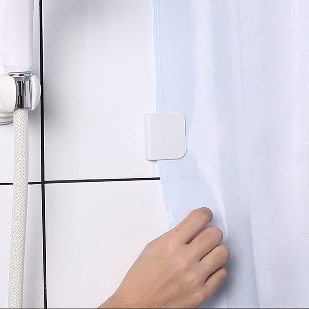 Set 4 cleme perdea dus, ABS, 5 x 4 x 1 cm, Alb - eMAG.ro