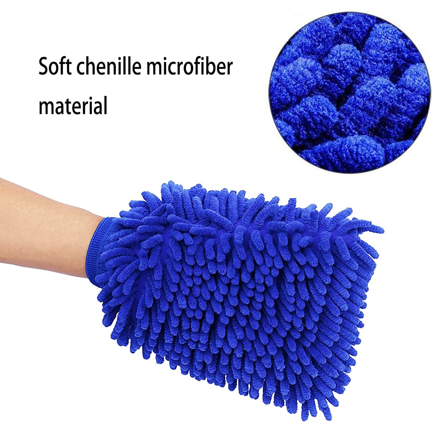 Set 2 manusi de spalatorie auto, Fibra, Albastru - eMAG.ro