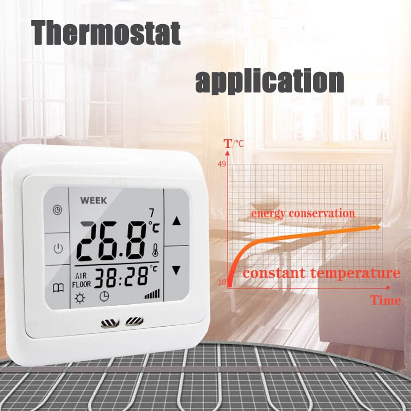 Termoregulator digital programabil cu ecran tactil, Policarbonat/ABS ...