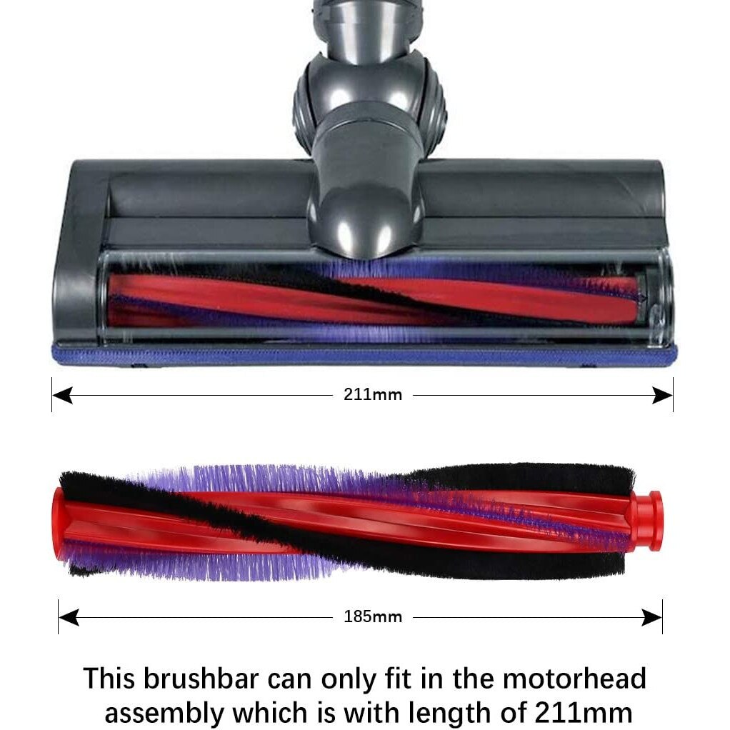 Perie pentru aspirator, 185 mm, Compatibil cu Dyson V6/DC62/SV03, Rosu ...