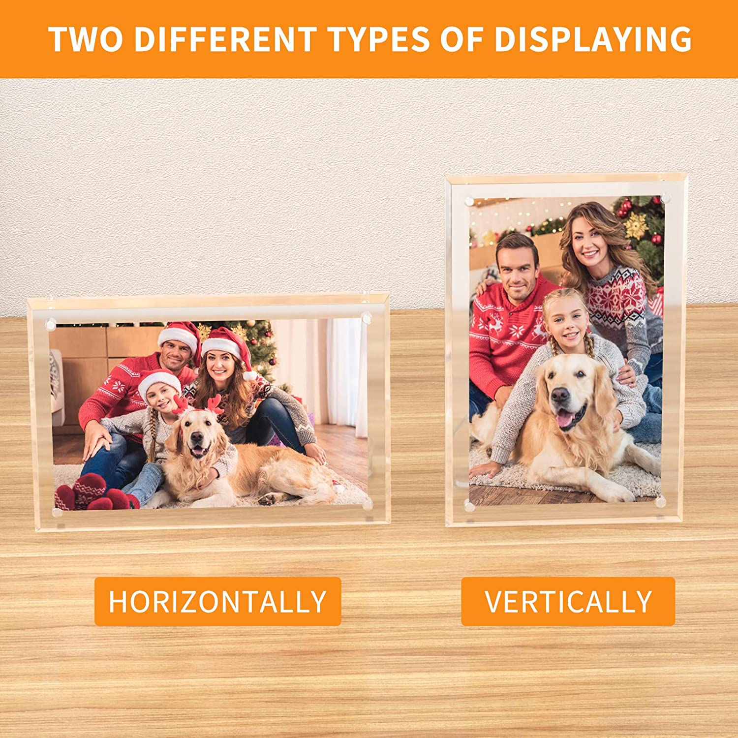 Set doua bucati de rame foto acrilice transparente, cu magneti, 10 x 15 ...