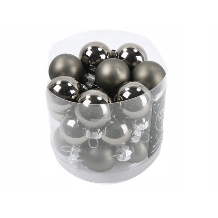 Set 24 globuri, Kaemingk, Sticla, 2.5 cm, Gri/Argintiu - eMAG.ro