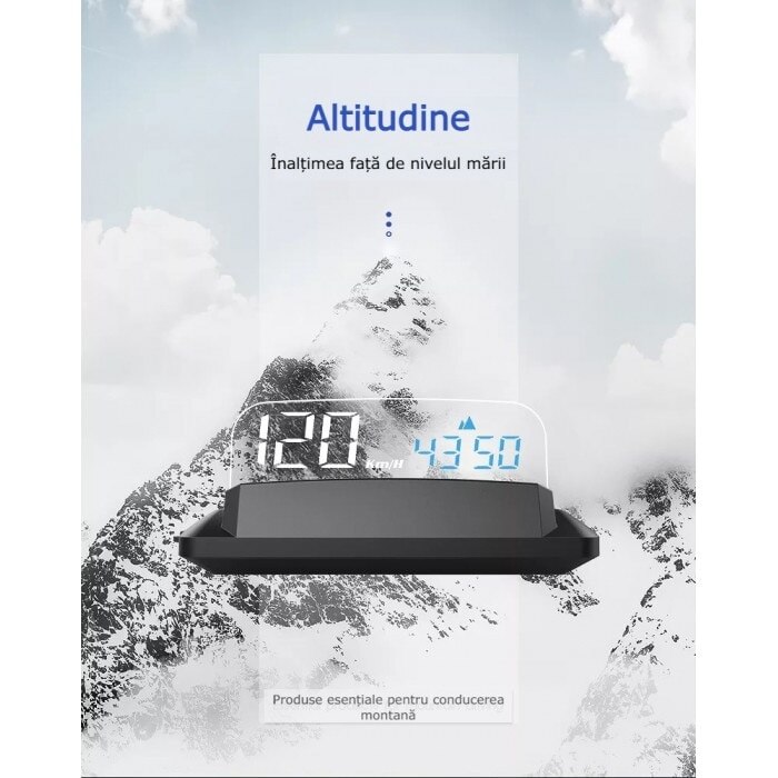 Afisare kilometraj pe parbriz, HUD, Afisare Multiple Informatii, GPS ...