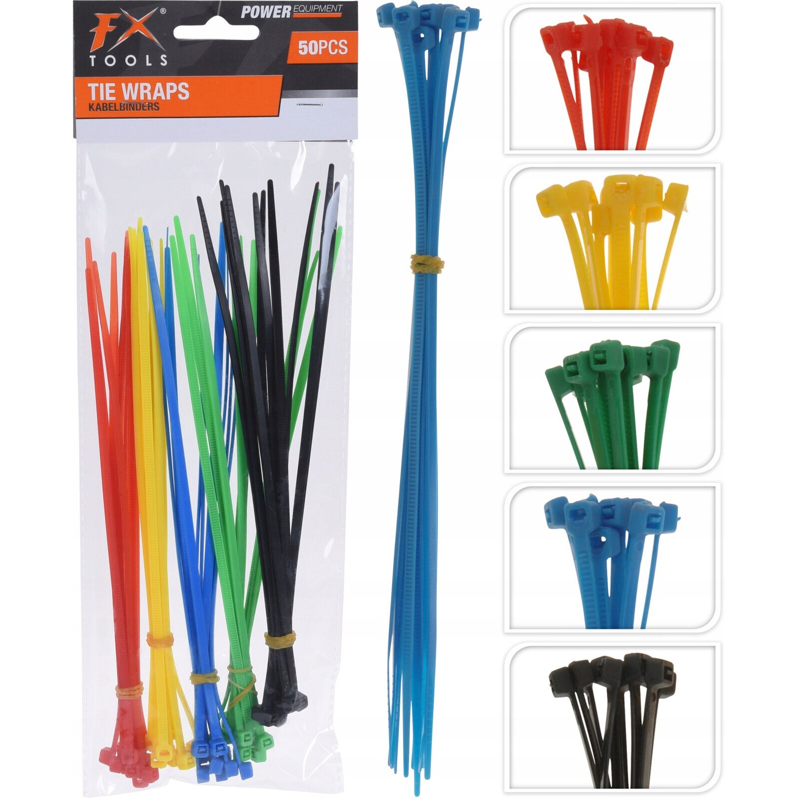 Set 50 legaturi pentru cabluri, Koopman, Plastic, Multicolor - eMAG.ro