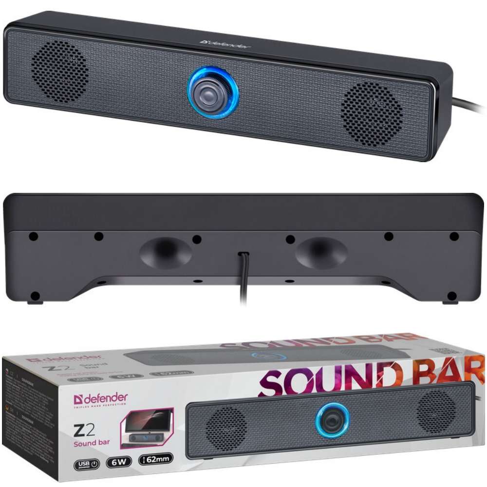 Difuzor SoundBar USB Defender Z2 6W cu iluminare de fundal LED Negru - eMAG.ro