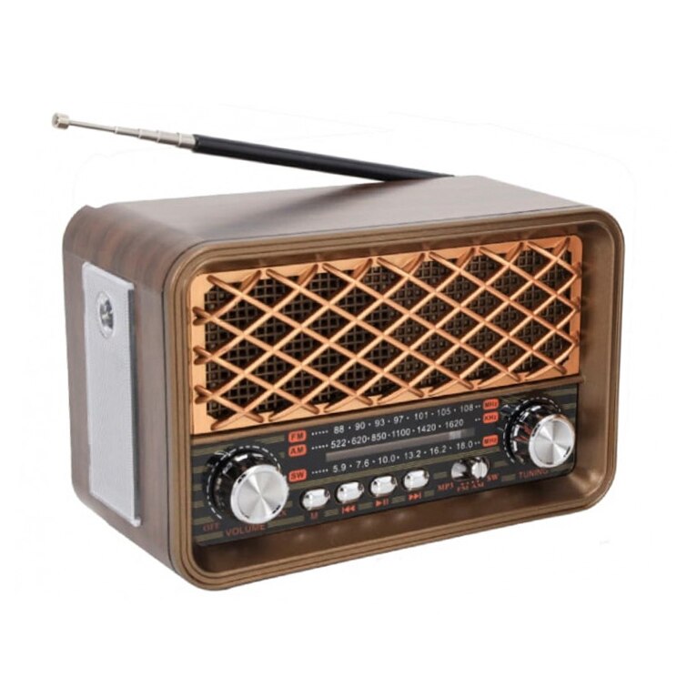 Radio MP3 portabil cu Bluetooth, design vintage si baterie ...