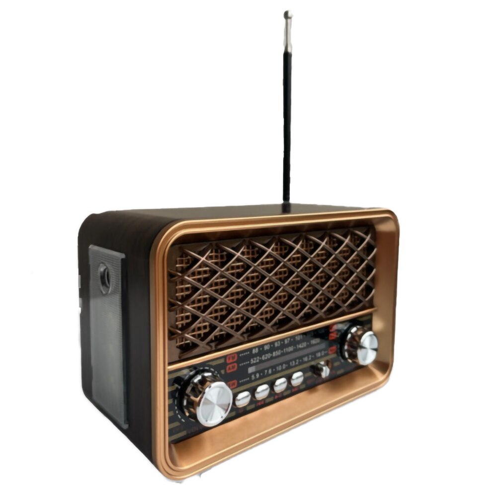 Radio MP3 portabil cu Bluetooth, design vintage si baterie ...