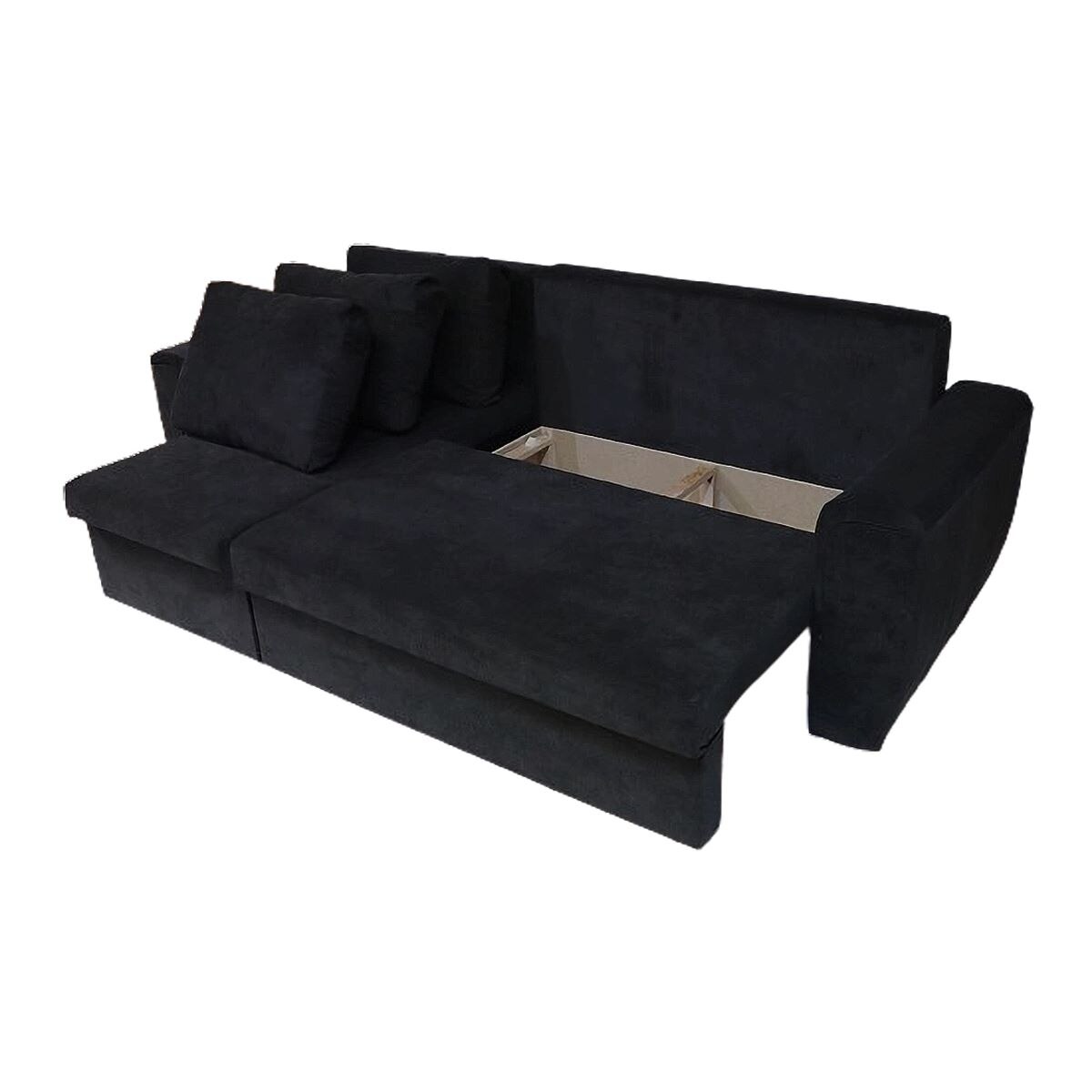 Coltar Hera, extensibil, stofa, 250 x 140 cm, Negru - eMAG.ro