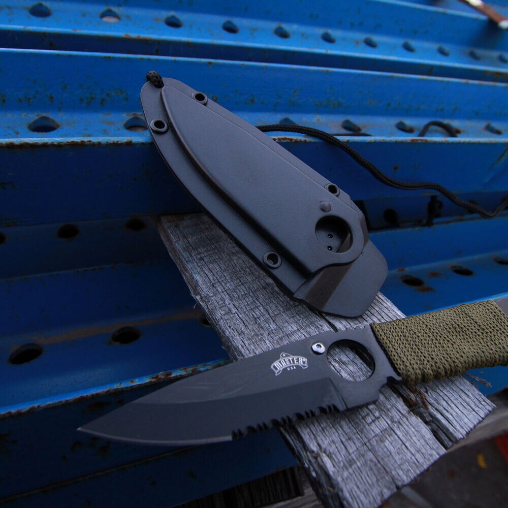 Cutit Tactic cu Husa pentru Gat, Lama Fixa, Inox, 20cm, MU-1121GN - eMAG.ro