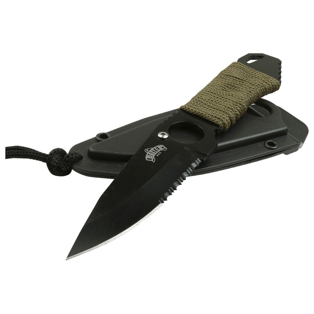 Cutit Tactic cu Husa pentru Gat, Lama Fixa, Inox, 20cm, MU-1121GN - eMAG.ro