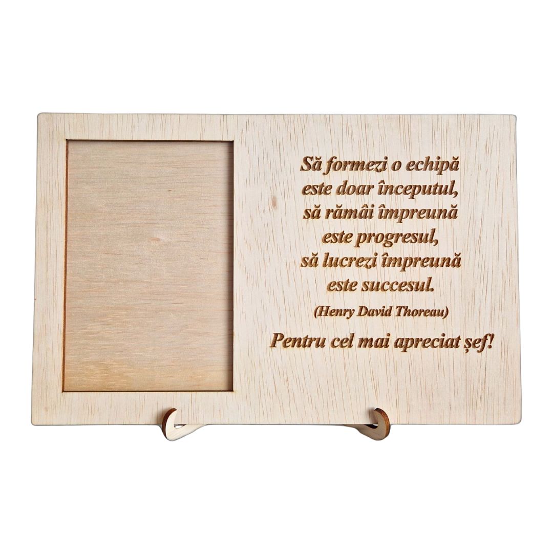 Placheta cu loc pentru fotografie „cel mai apreciat sef”, Lemn ...