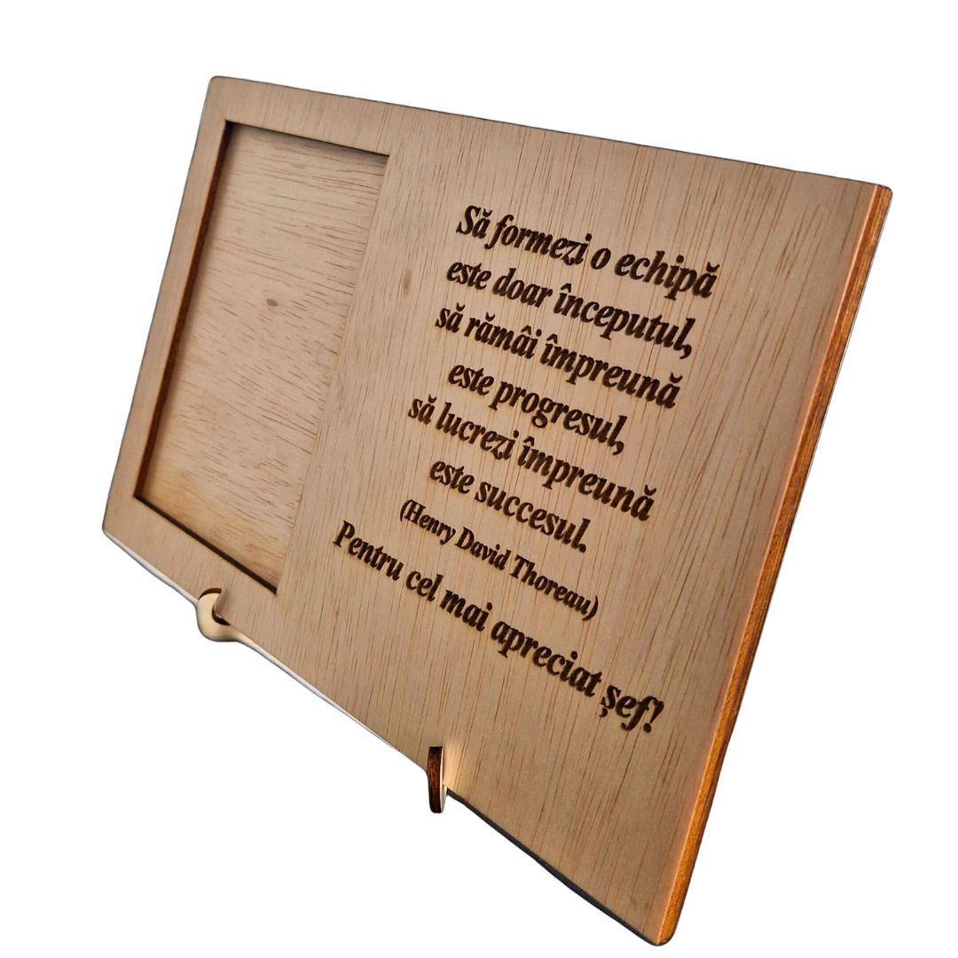 Placheta cu loc pentru fotografie „cel mai apreciat sef”, Lemn ...