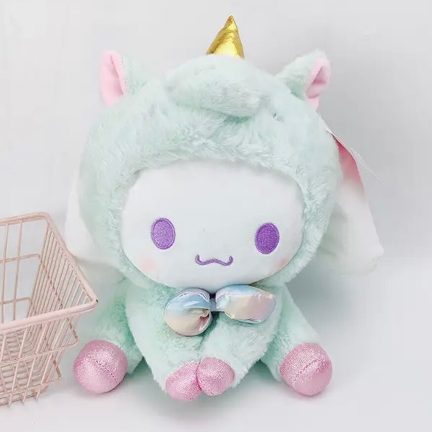 Jucarie de plus Sanrio Hello Kitty, Cinnamoroll in costum de unicorn ...