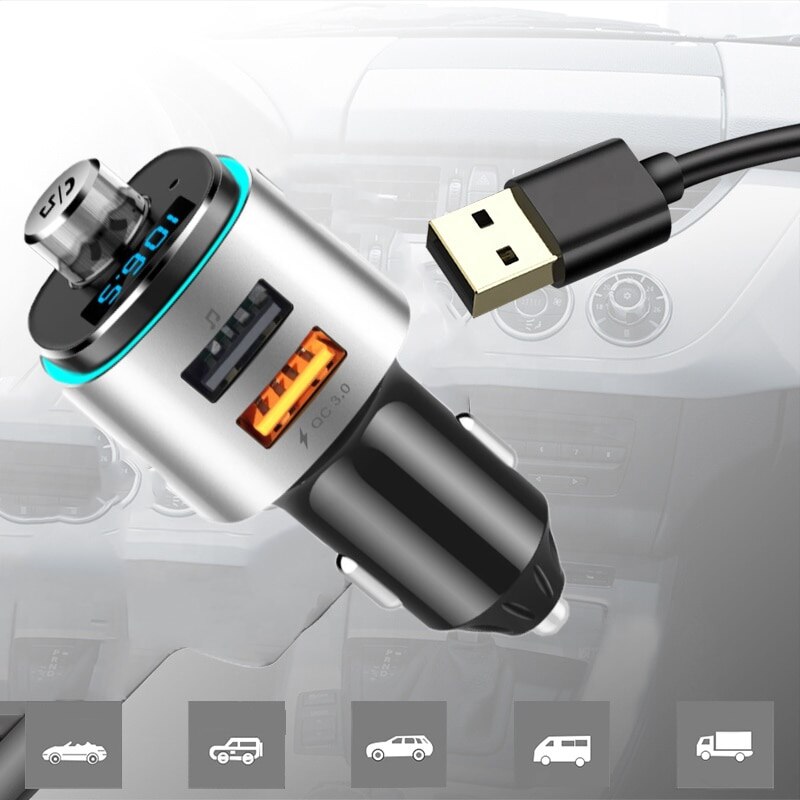 Modulator FM, JENUOS®, Bluetooth 5.0, Transmitator FM cu functie de ...