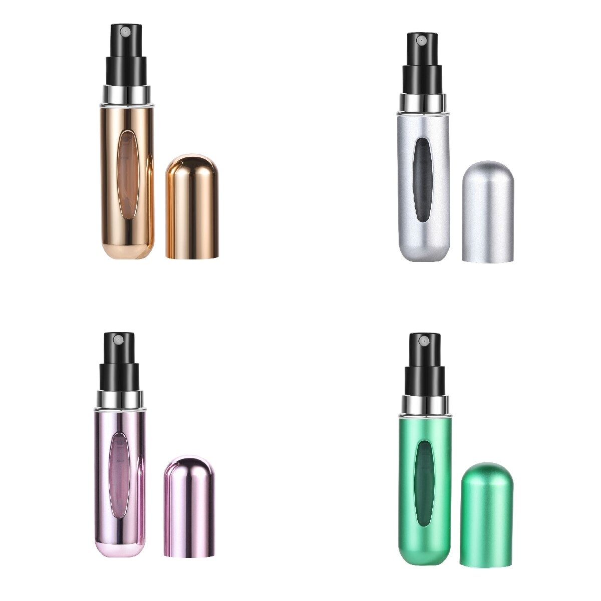 Set 4 sticla reincarcabila cu atomizor pentru parfum, 5 ml, Multicolor ...