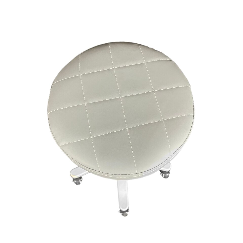 Scaun salon frizerie hidraulic cu roti si perna moderna gri, inaltime ...