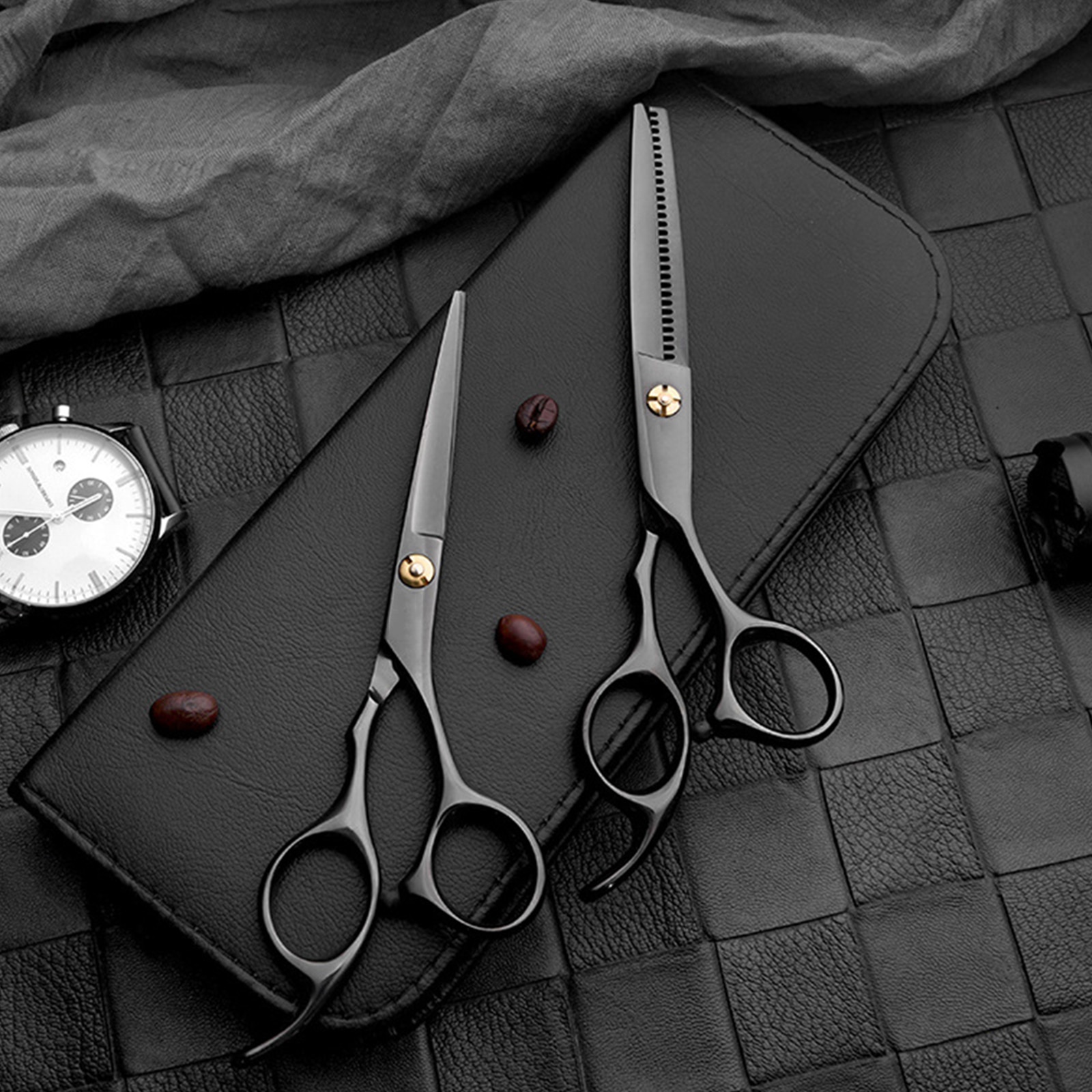 Set 8 accesorii tuns/filat, Darklove, cu foarfece, pieptene, cleme de ...