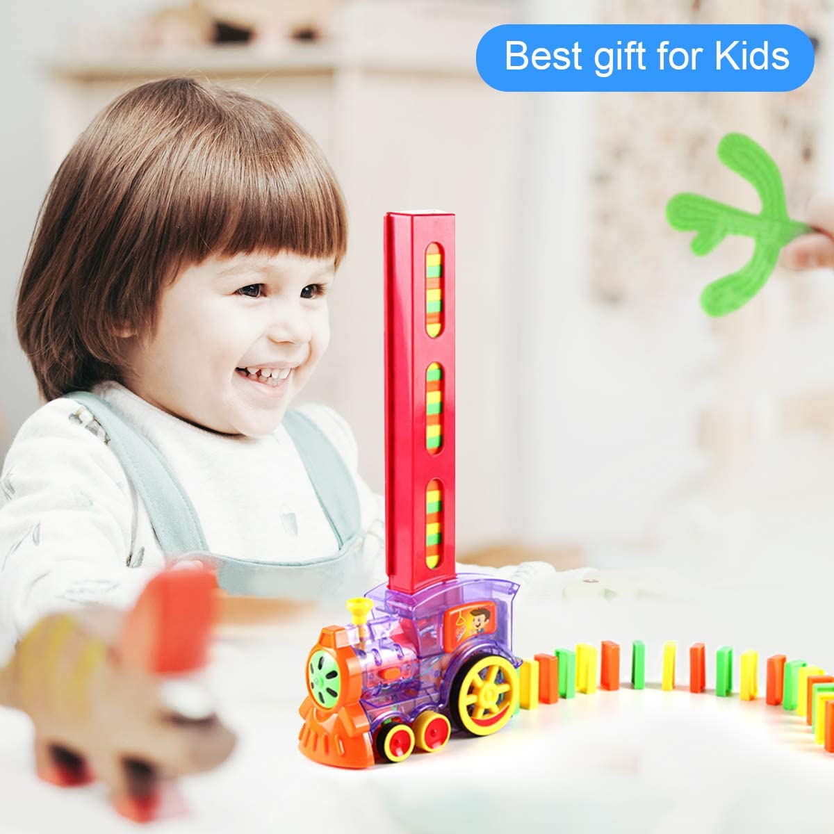 Set tren electric/joc domino, Plastic, Multicolor - eMAG.ro