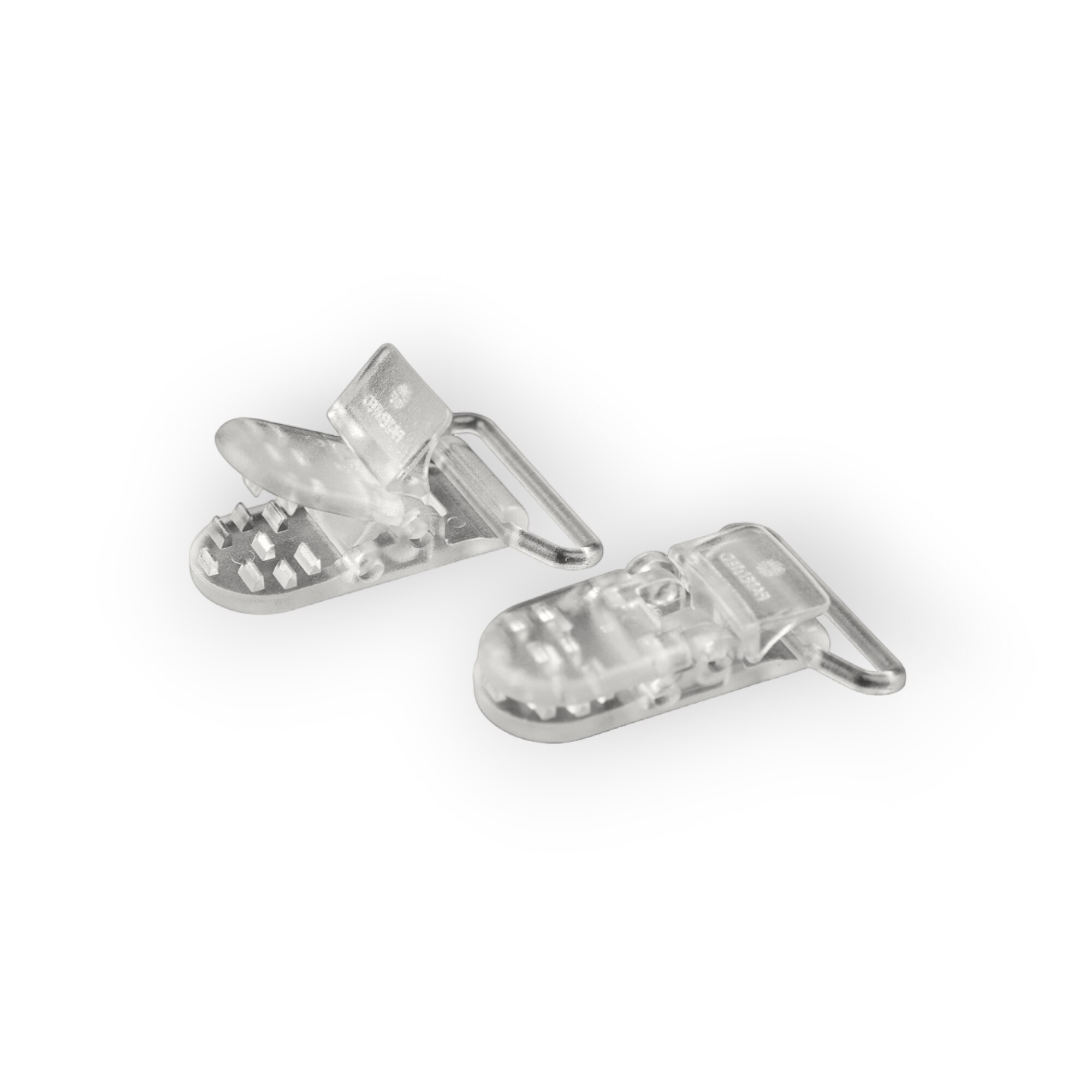 Set 2 clipsuri din plastic pentru fixare, latime 26 mm, Transparent ...