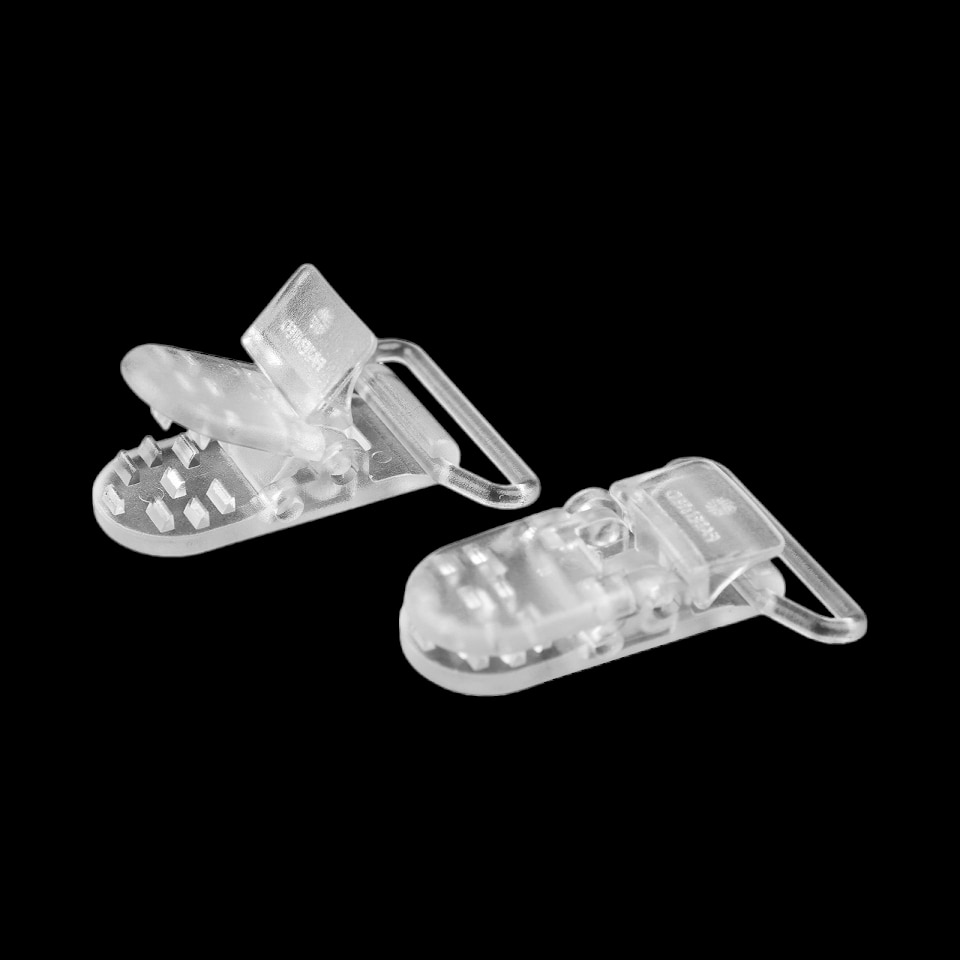 Set 2 clipsuri din plastic pentru fixare, latime 26 mm, Transparent ...