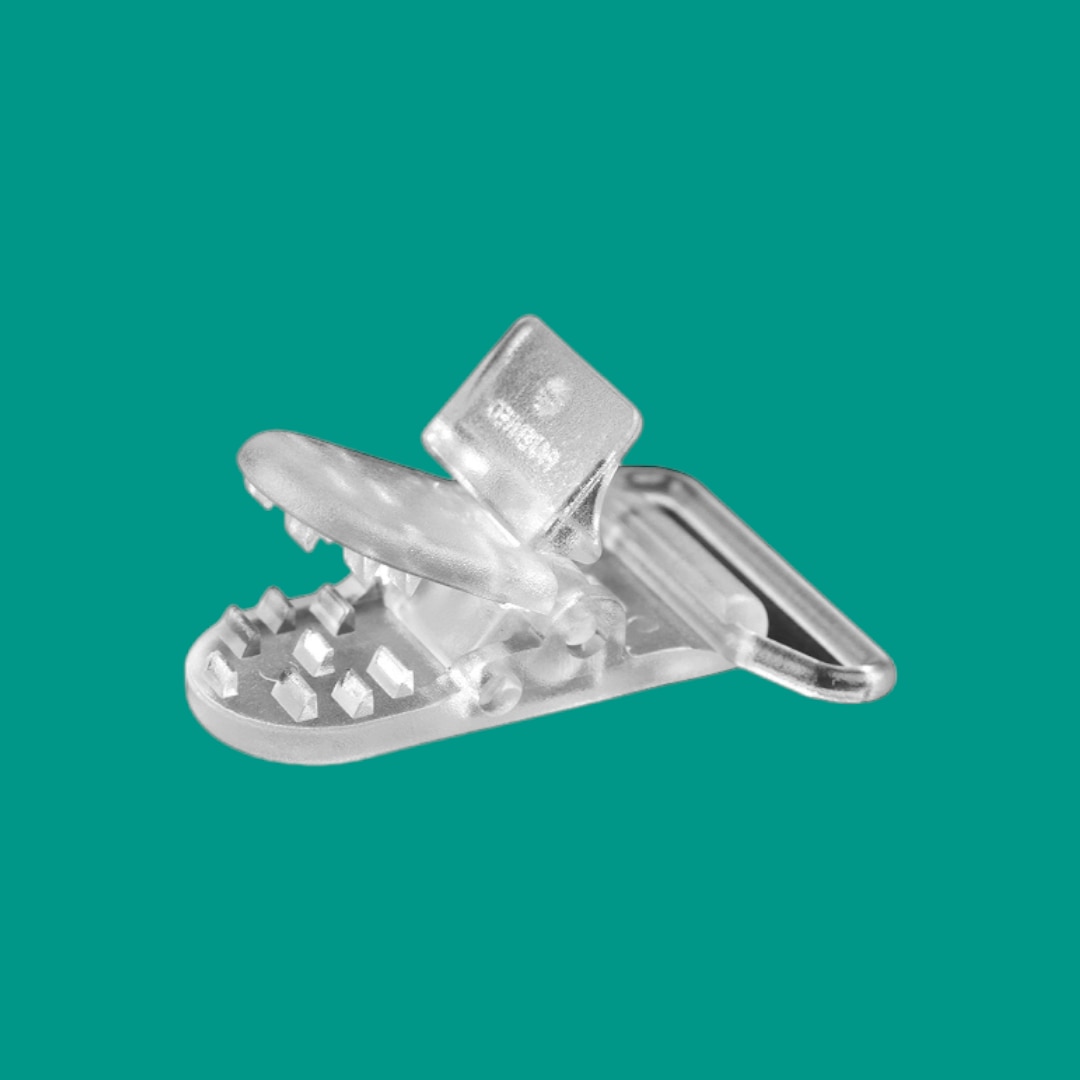 Set 2 clipsuri din plastic pentru fixare, latime 26 mm, Transparent ...