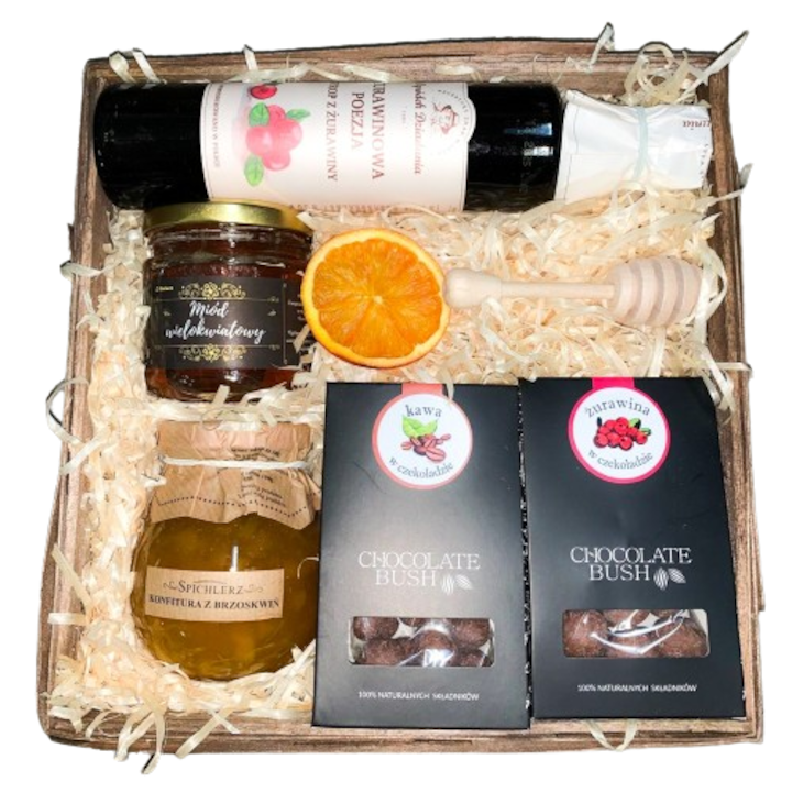 Cos cadou, Ekoloco, Miere/Dulceata/Sirop de afine/Fructe uscate - eMAG.ro