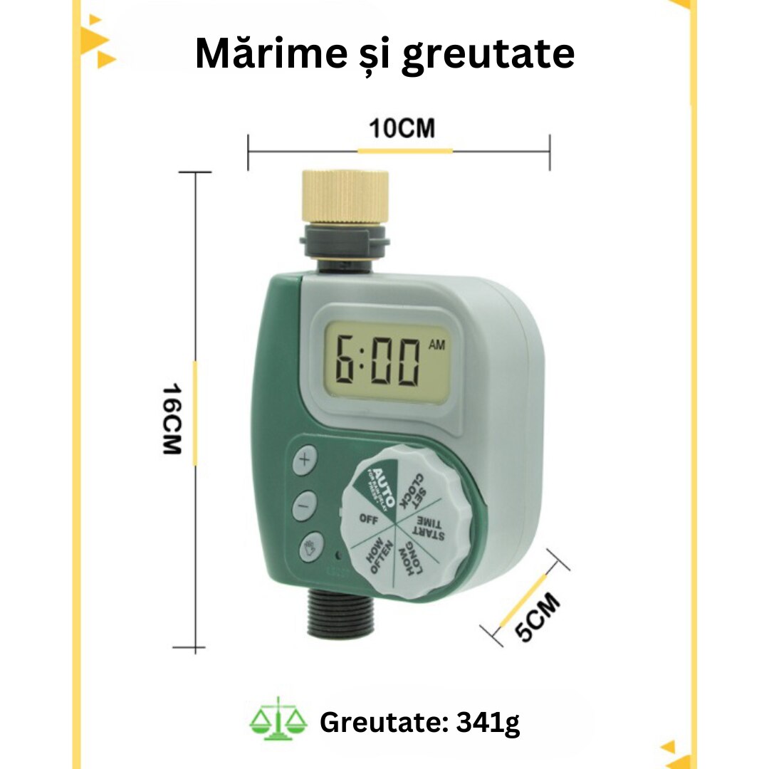 Programator pentru irigare/udare, 1-300 min, Ecran LED, Manual/Automat ...