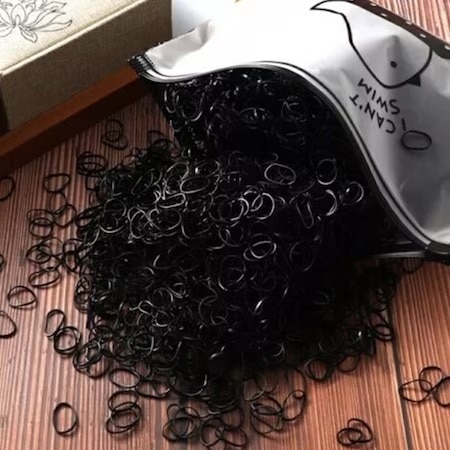 Set elastice de par pentru codite, 1000 bucati, cauciuc, Negru - eMAG.ro