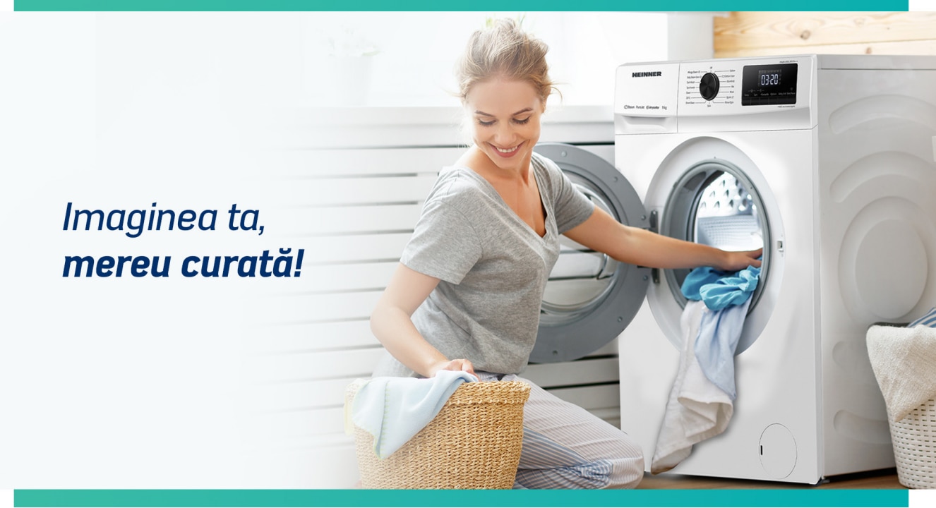 Masina de spalat rufe Heinner HWM-H9014INVA+++, 9 kg, 1400 rpm, Clasa A, Motor inverter, Display ...