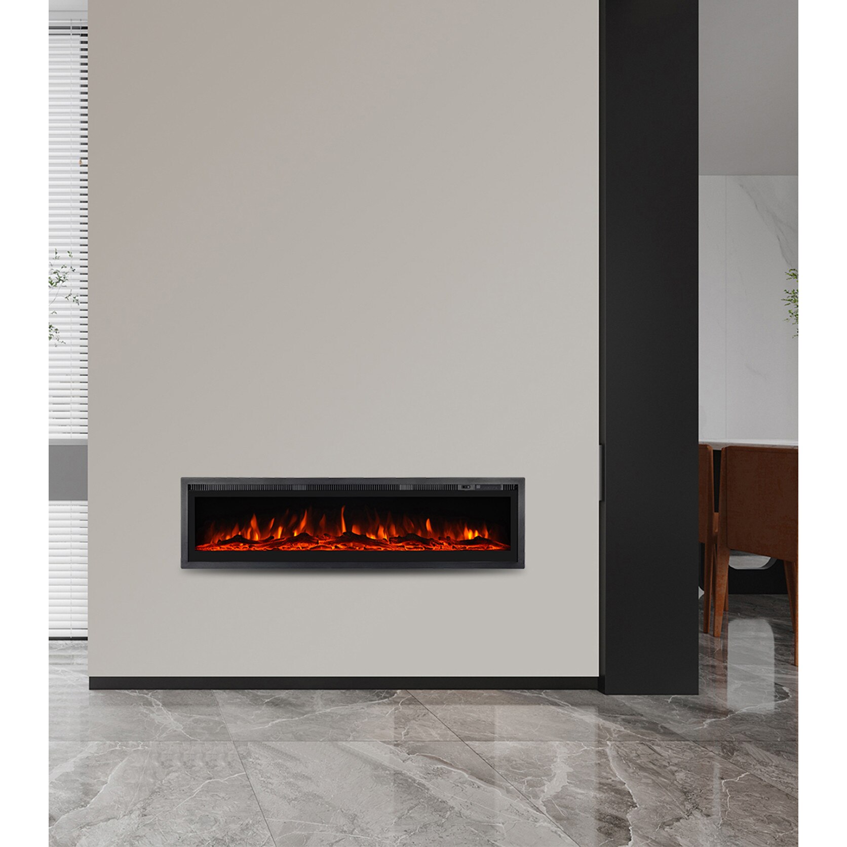 Semineu electric, M.C.Haus, Sticla/Metal, 1800W, Cu telecomanda, Negru ...