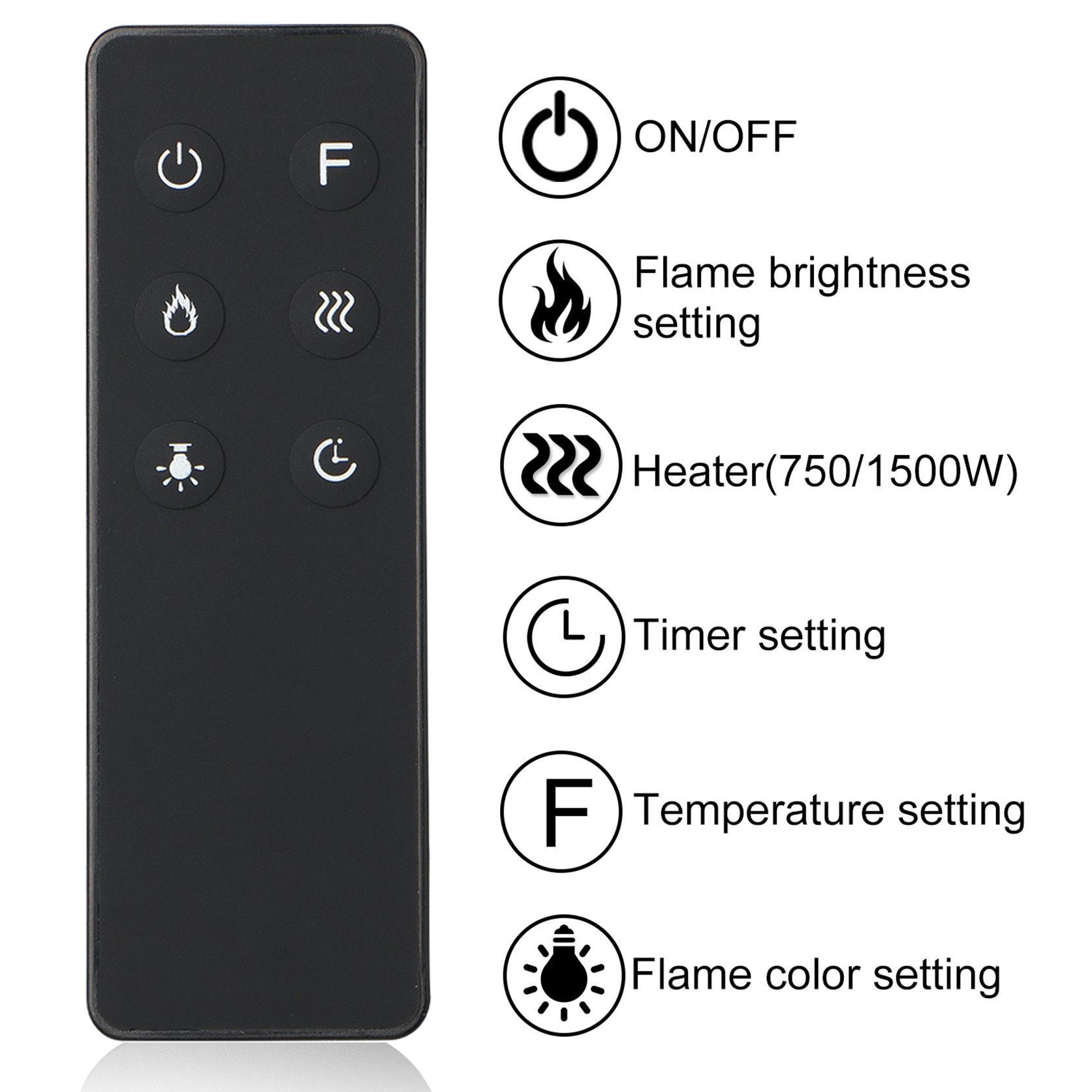 Semineu electric, M.C.Haus, Sticla/Metal, 1800W, Cu telecomanda, Negru ...