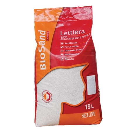 Biosand fehér illatos, csomósodó bentonit macskaalom, 15l - eMAG.hu