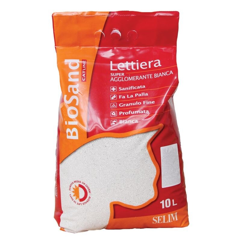 Biosand fehér, illatos, csomósodó bentonit macskaalom, 10l - eMAG.hu