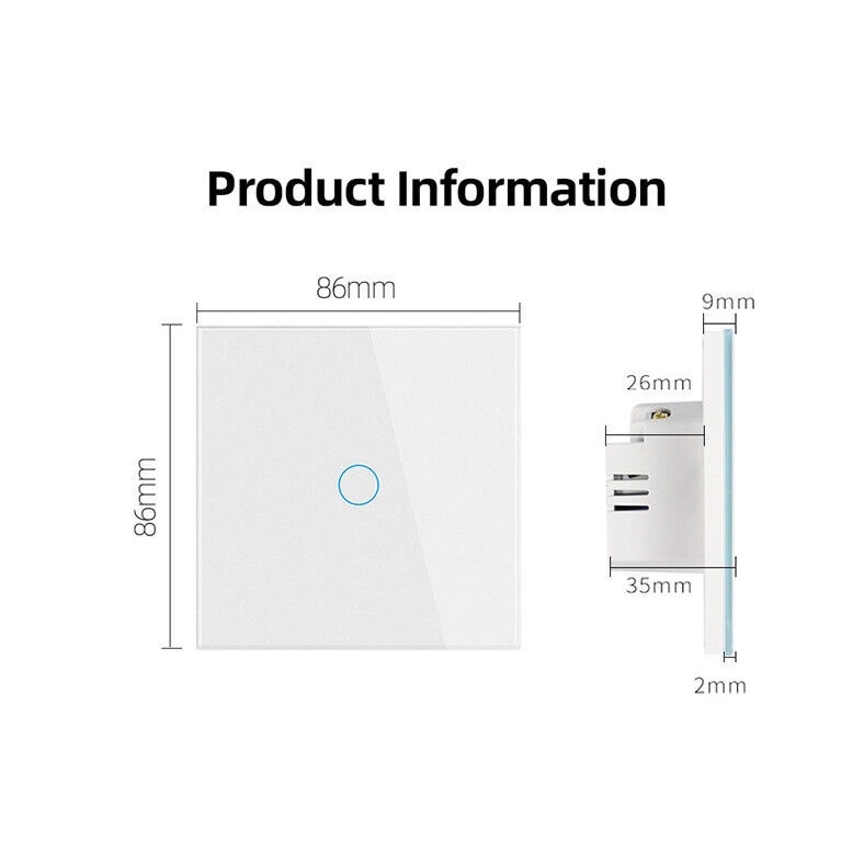 Intrerupator inteligent cu touch Tuya, Life Smart, Aubess, Wi-Fi, fara ...