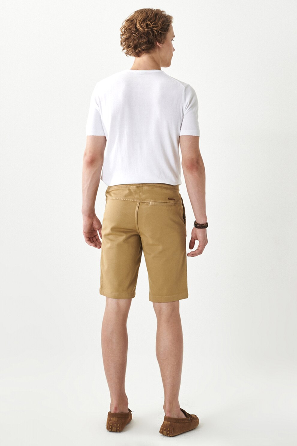AC&Co, Bermude slim fit cu snur, Maro camel, 48 - eMAG.ro