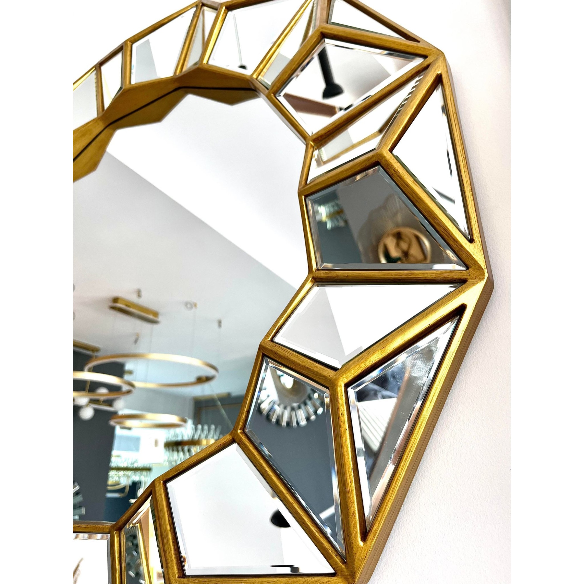 Oglinda decorativa Zigo, rotunda, diametru 80cm, Aurie - eMAG.ro