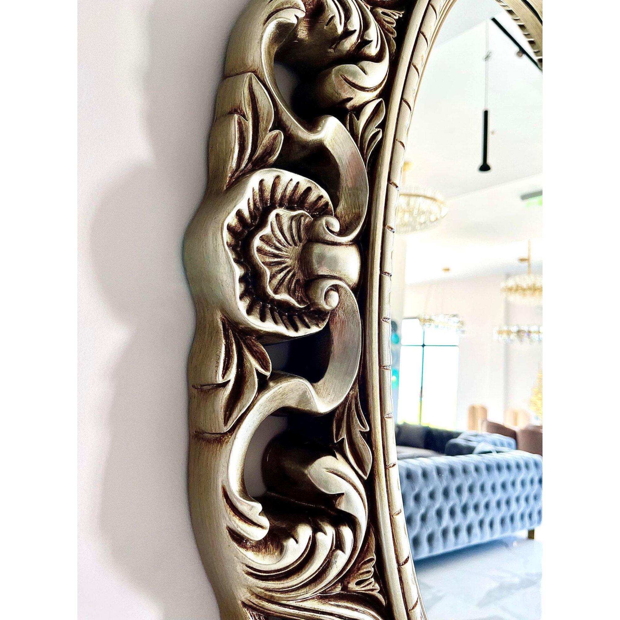 Oglinda decorativa Sofia, ovala, cadru stil baroc, 120x90cm, Bronz ...