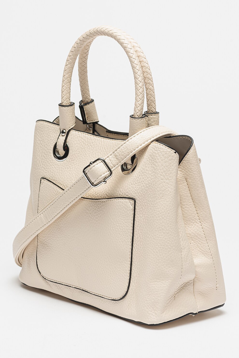 Francesca Rossi, Geanta crossbody de piele ecologica, Alb murdar - eMAG.ro